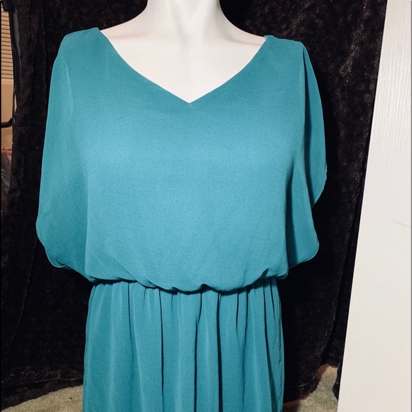 Lush | Dresses | Elegant Turquoise Sheer Dress Lush Small | Poshmark